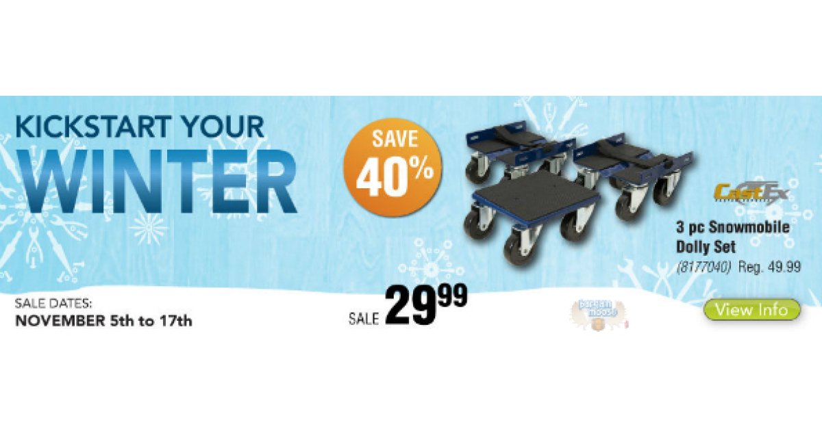 PrincessAuto: $30 for Three Piece Snowmobile Dolly Set