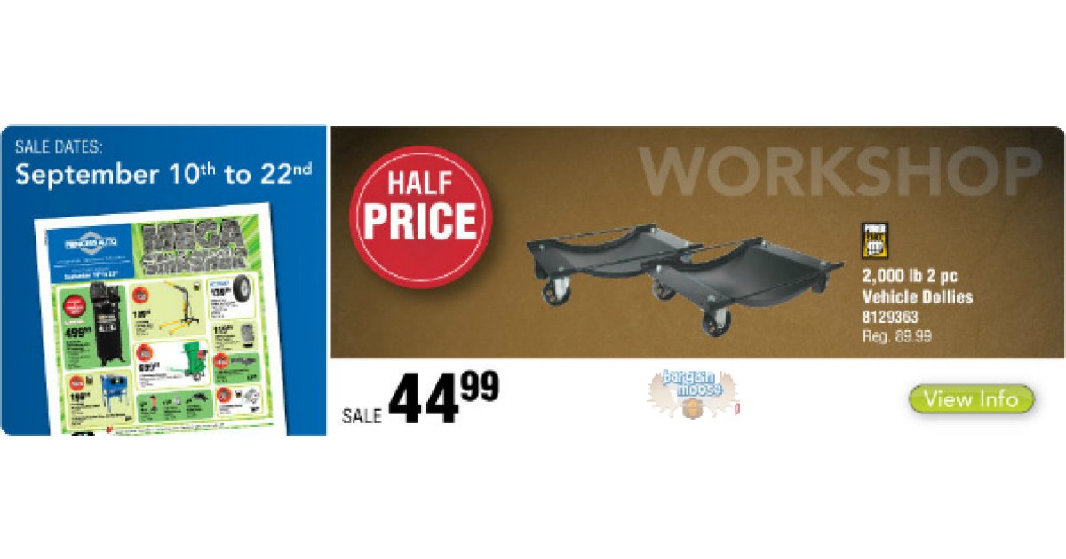 PrincessAuto Canada: 50% Off Pair Of Vehicle Dollies