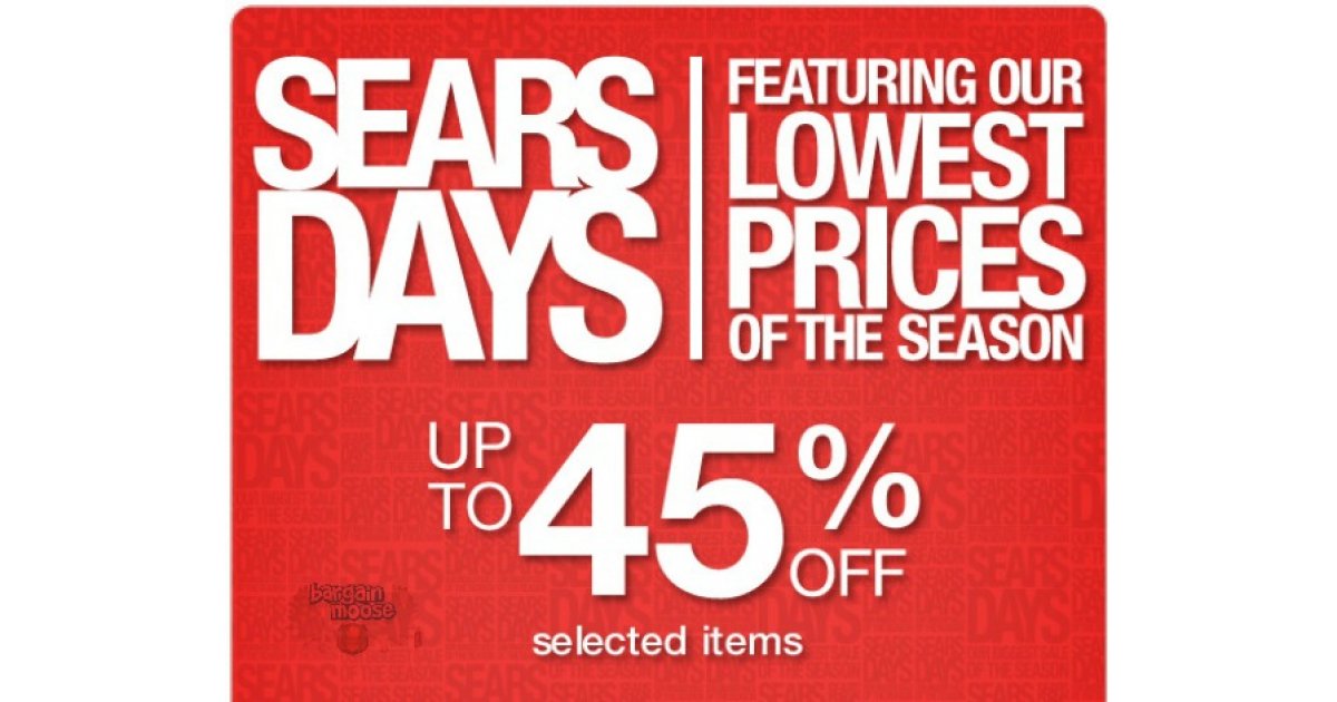 Sears Canada: Lowest Price Of The Season – Up To 45% Off Selected Items