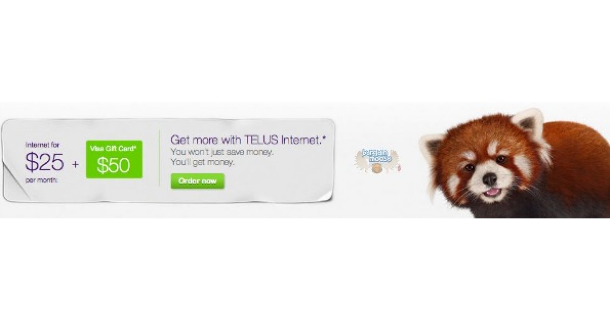 Telus Canada: Student Offer - Internet starting at $25/m + $50 Visa ...