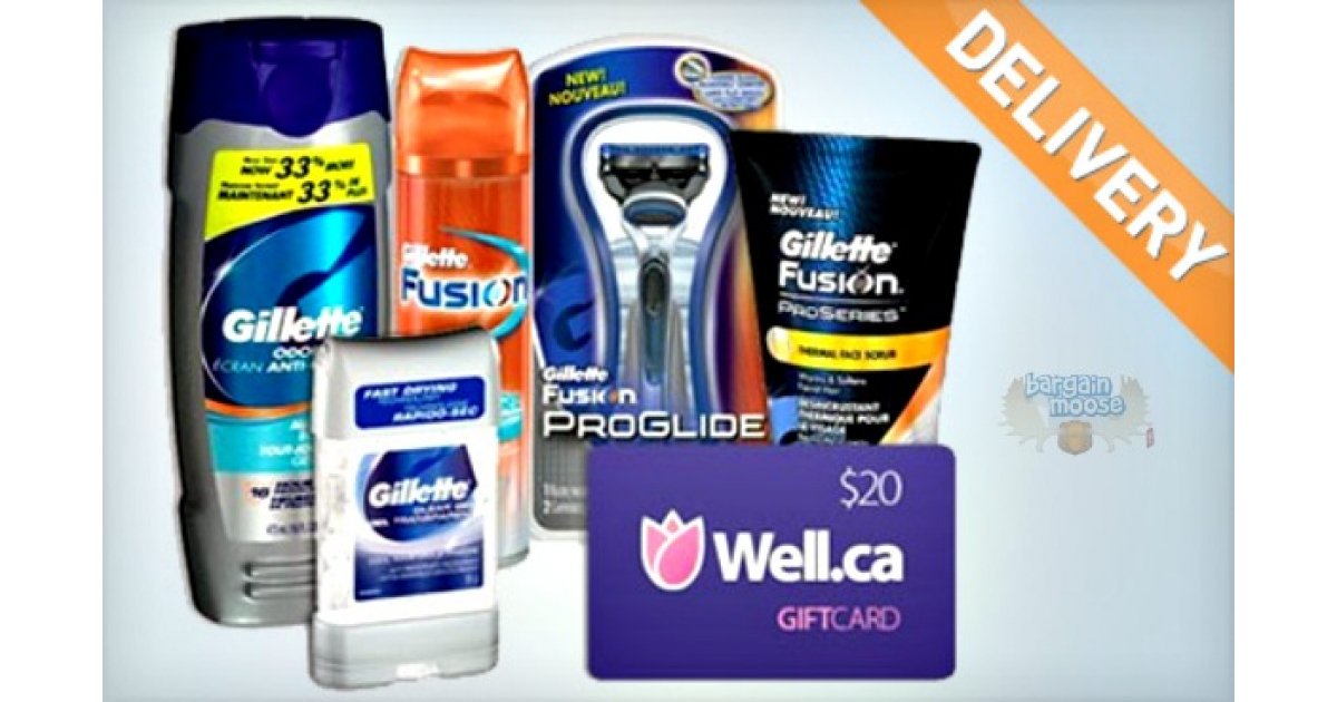 WagJag: $29 for Gillette Combo Pack & $20 Gift Card to Well.ca (a $60 ...