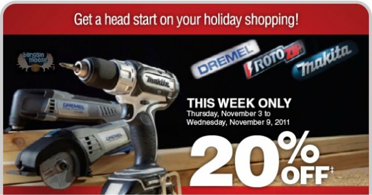 Home Depot Canada: 20% off Dremel, Rotozip and Makita Tools