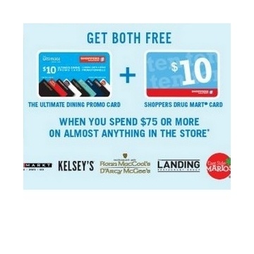 2 x $10 Gift Cards W/$75 Purchase @ Shopper's Drug Mart